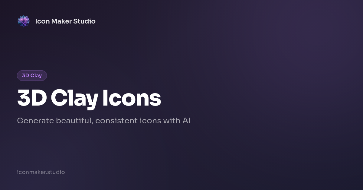 3D Clay Icon Generator - Soft, Modern App Icons | Icon Maker Studio