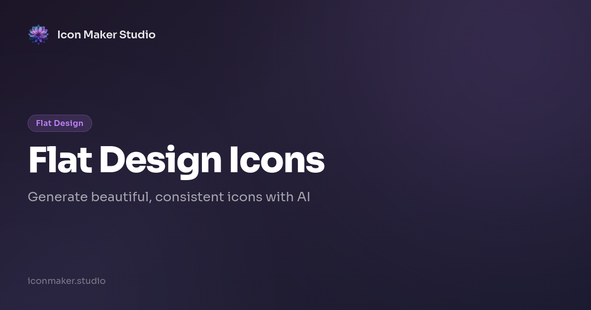 Flat Design Icon Generator - Clean, Minimal App Icons | Icon Maker Studio